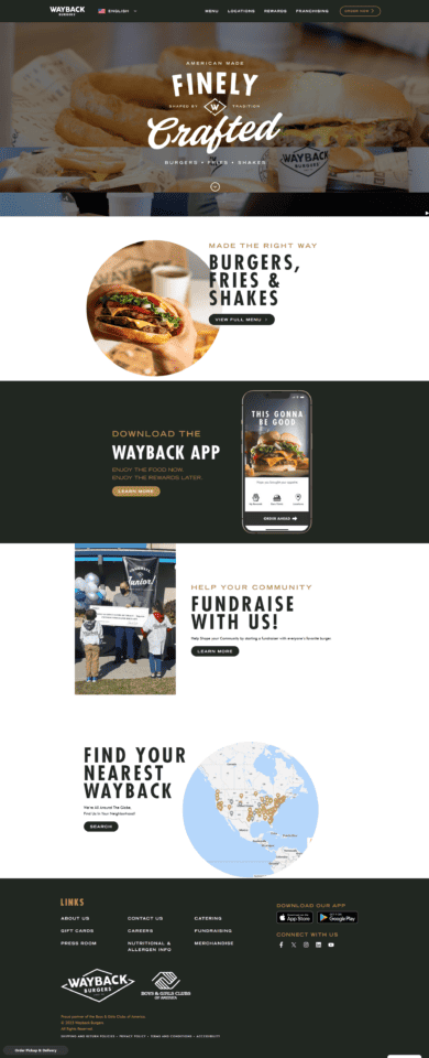 Wayback Burgers - A Website Built With Bricks Builder