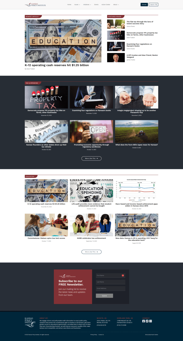 Kansas Policy - A Website Built With Bricks Builder