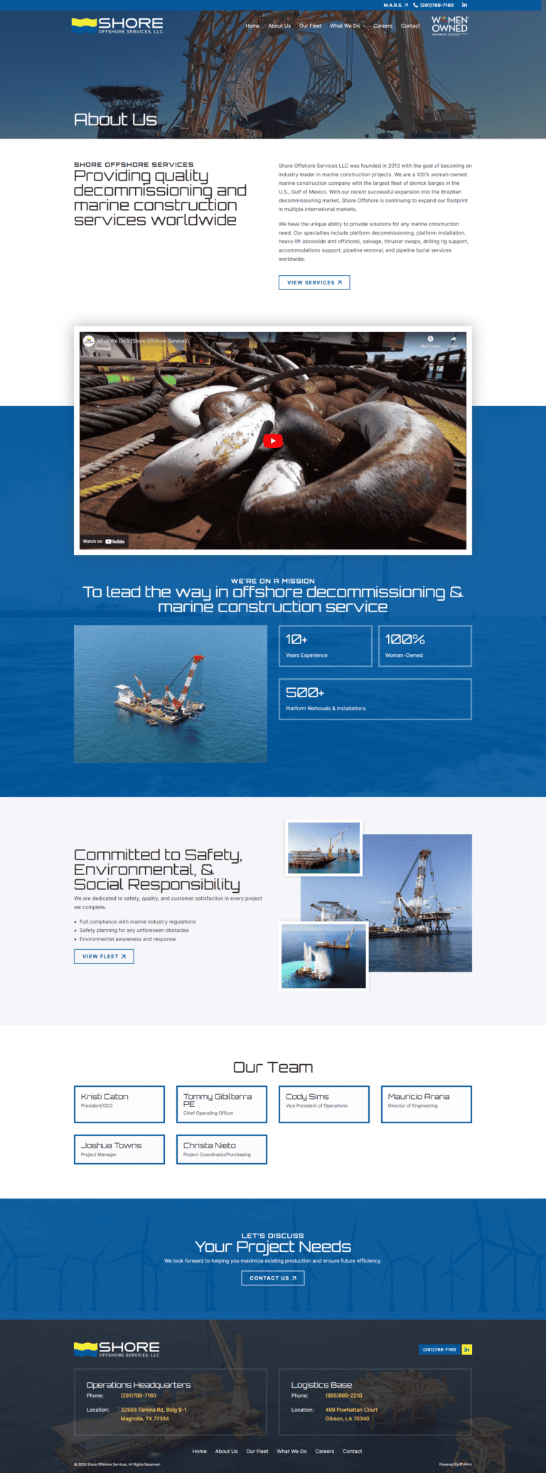 Shore Offshore - A Website Built With Bricks Builder